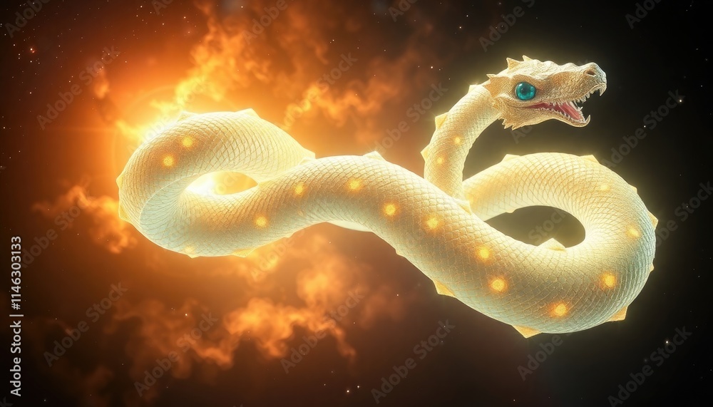 4K HD Wallpapers Cosmic Serpent With Glowing Scales Weaving Through A ...