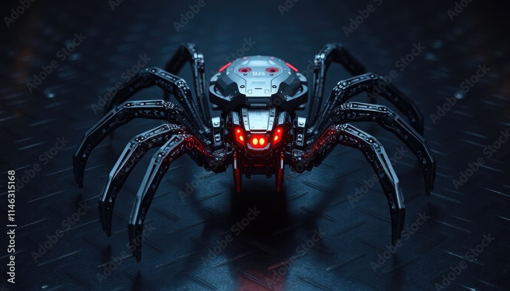 4K HD Wallpapers Complex Mechanical Spider With Glowing Red Eyes ...