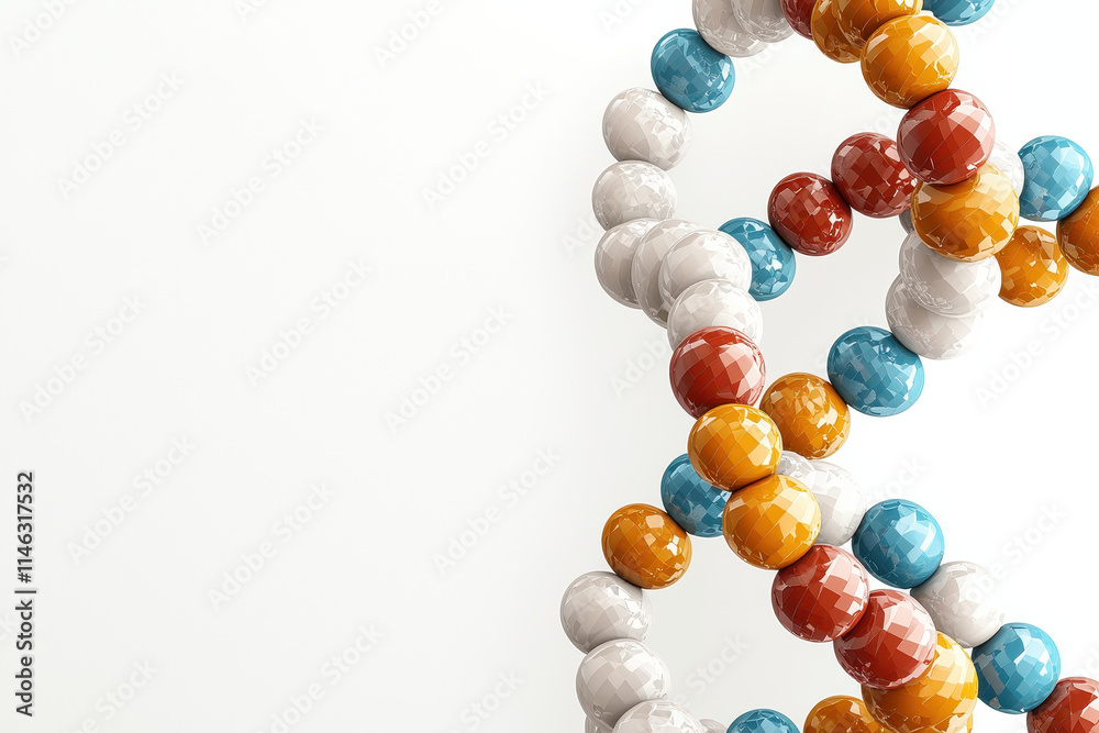 Colorful molecular structure with detailed amino with protein structure ...