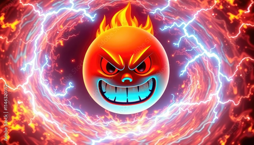 Stock-Illustration „4K HD Wallpapers Angry Emoji Surrounded By A ...