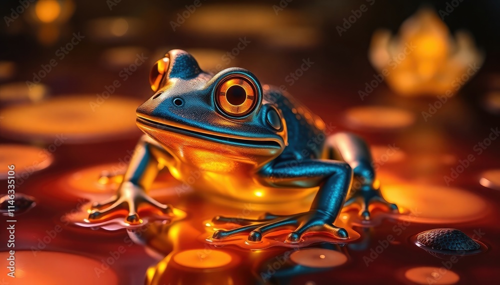 4K HD Wallpapers Luminous Frog With Glowing Eyes And Metallic Skin ...