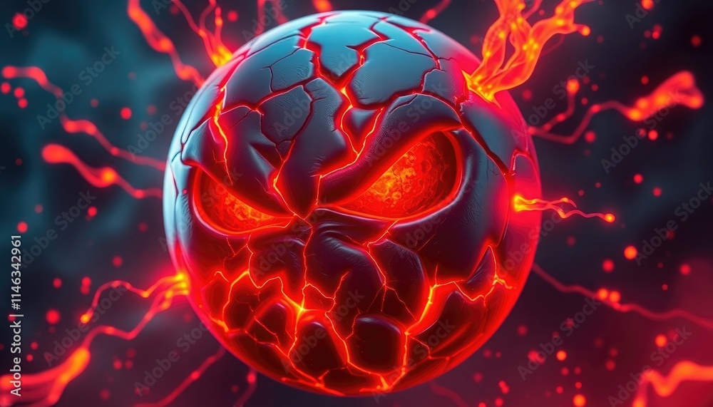 4K HD Wallpapers Angry Emoji With Intense Glowing Cracks And Red-Hot ...