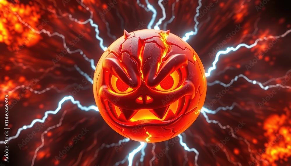 4K HD Wallpapers Angry Emoji With Fiery Cracks And Electric Veins ...