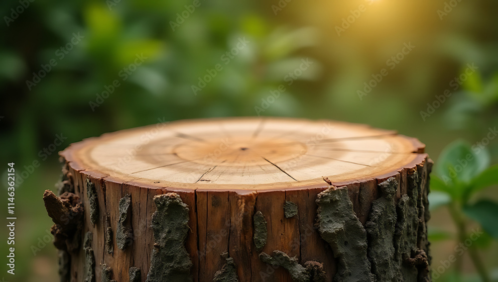 tree stump serves as unique and rustic tabletop for creating visually ...
