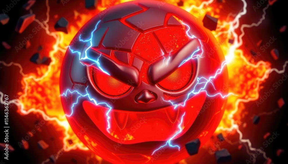 4K HD Wallpapers Angry Emoji With Molten Red Cracks And Intense ...