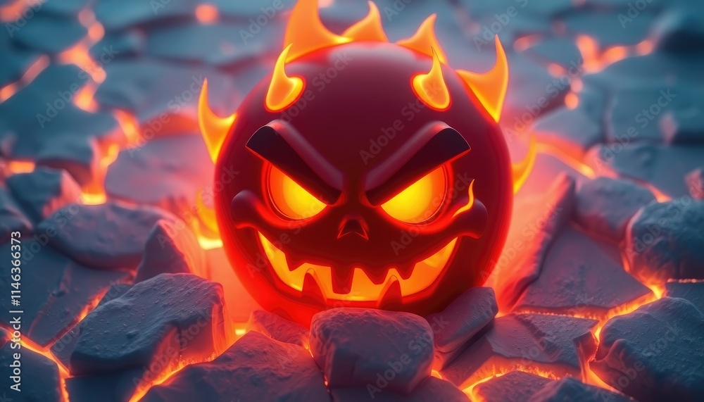 4K HD Wallpapers Angry Emoji With Molten Features, Surrounded By ...