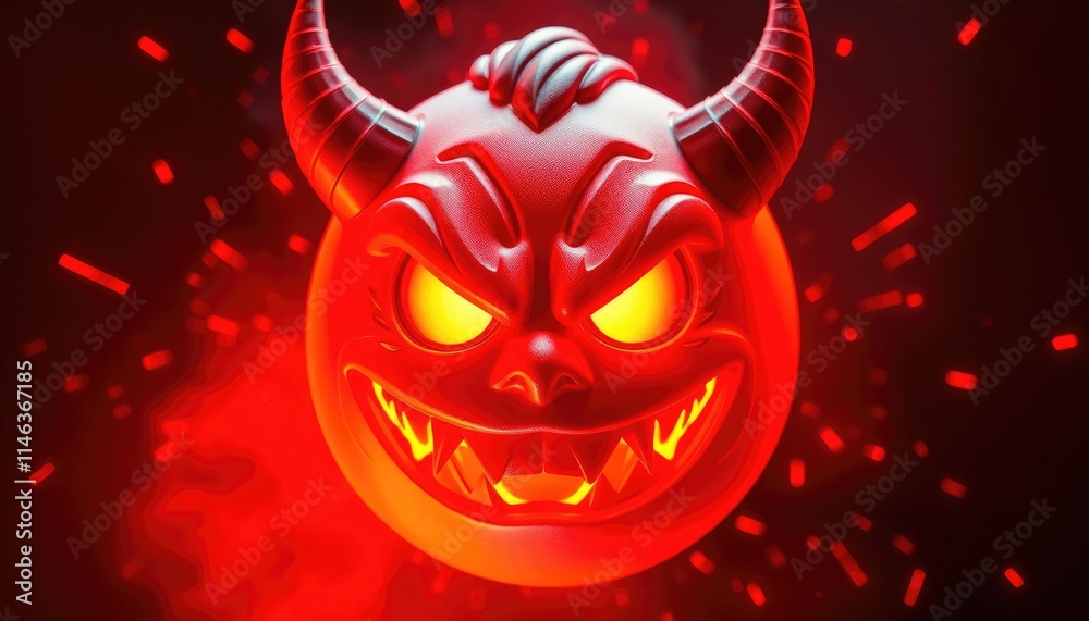 4K HD Wallpapers Angry Emoji With Glowing Horns And Molten Veins ...