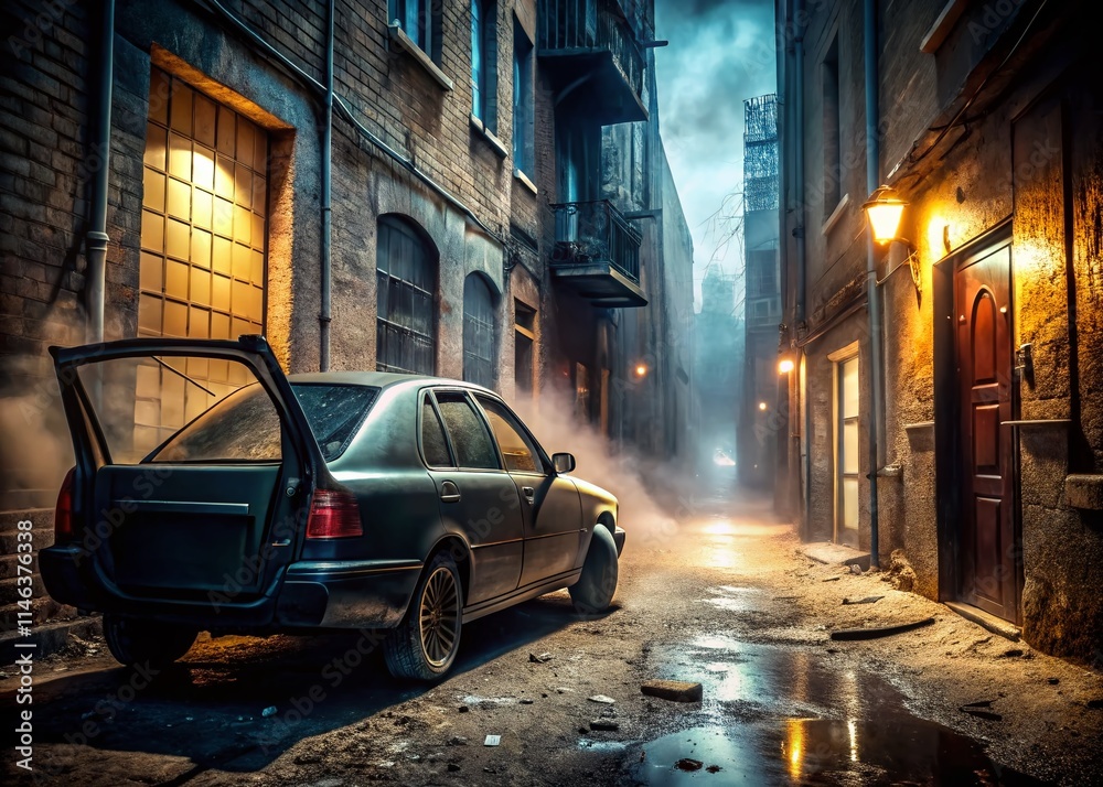 Abandoned Car, Open Back Door, Urban Exploration, Dark, Night ...