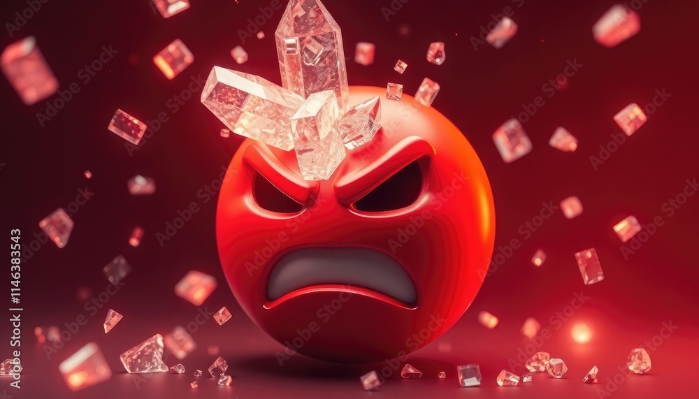4K HD Wallpapers Angry Emoji With A Crystalline Structure Breaking ...