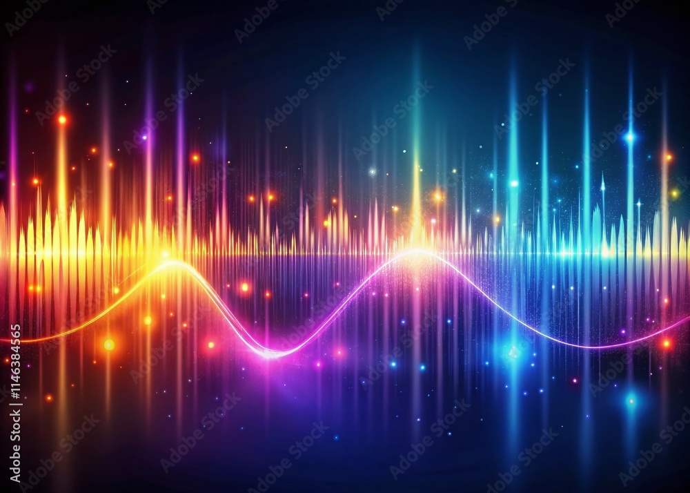 Abstract Equalizer Neon Lights Background, AI Generated Sound Wave Art ...