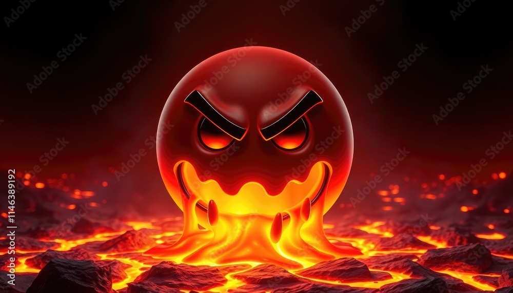 4K HD Wallpapers Angry Emoji With Molten Lava Dripping From Its Face ...