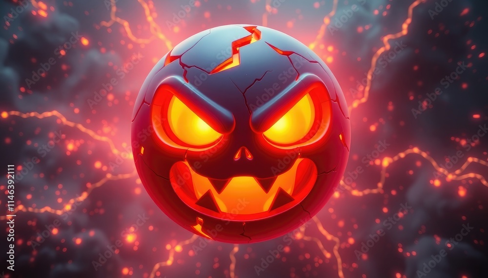 4K HD Wallpapers Angry Emoji With Molten Cracks And Glowing Eyes ...