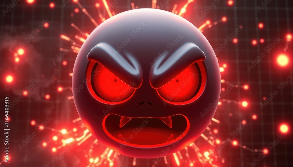 4K HD Wallpapers Angry Emoji With Intense Red Eyes, Surrounded By A ...