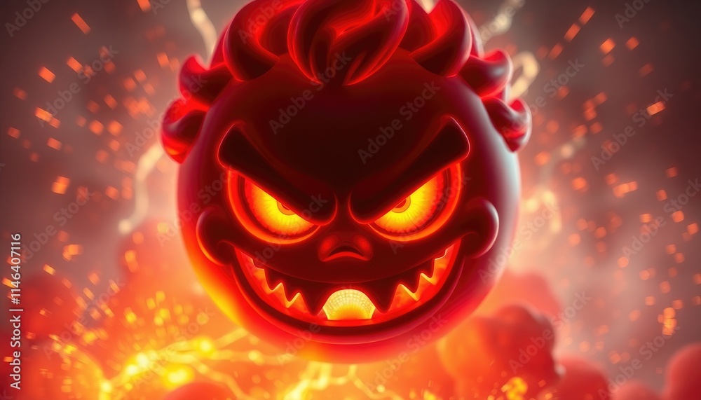 4K HD Wallpapers Angry Emoji With Glowing Molten Veins And A Fiery Aura ...