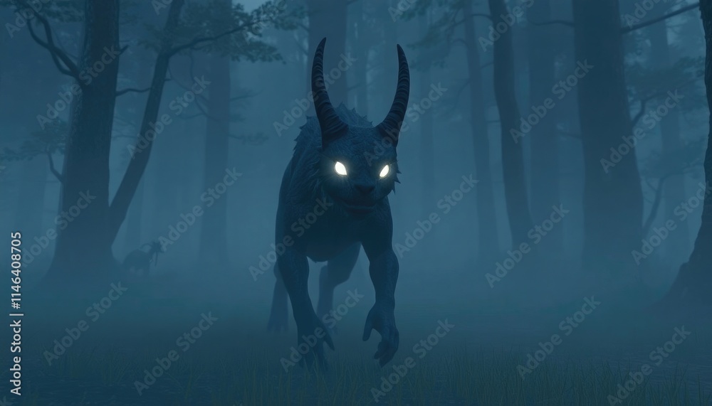 4K HD Wallpapers Mystical Creature With Glowing Eyes Walking Through A ...