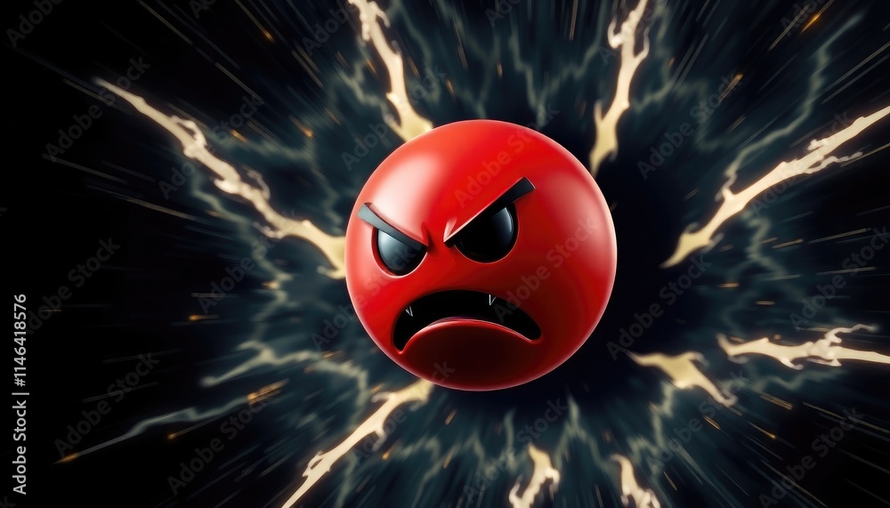 4K HD Wallpapers Abstract Angry Emoji Floating In A Dark, Glowing ...