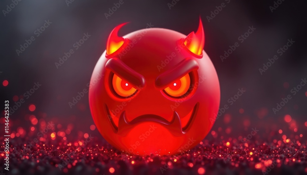 4K HD Wallpapers Angry Emoji With Fiery Molten Eyes, Casting A Red Glow ...
