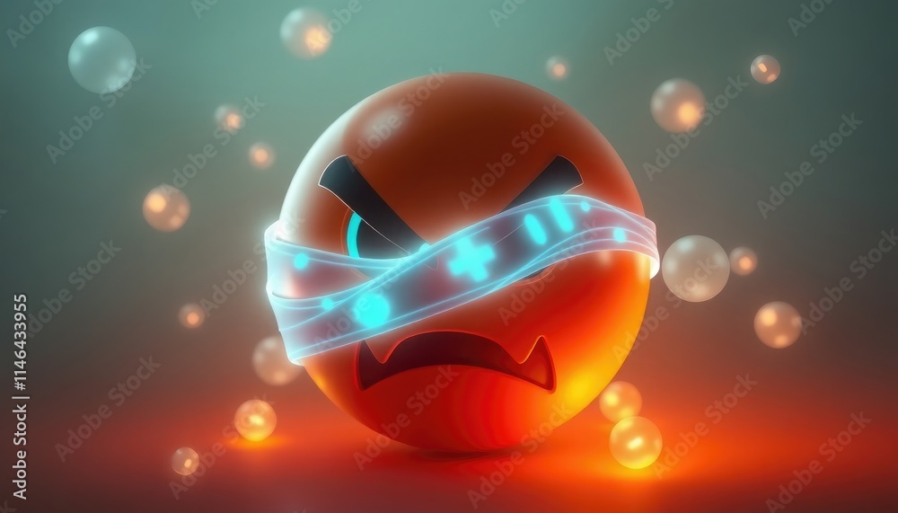 4K HD Wallpapers Angry Emoji With Glowing Runes Covering Its Face ...