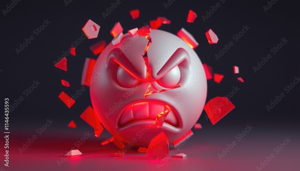 4K HD Wallpapers Angry Emoji With Its Face Shattered Into Pieces ...