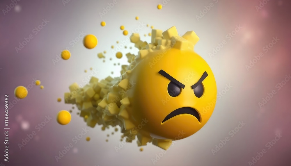 4K HD Wallpapers Angry Emoji Dissolving Into Floating Particles That ...