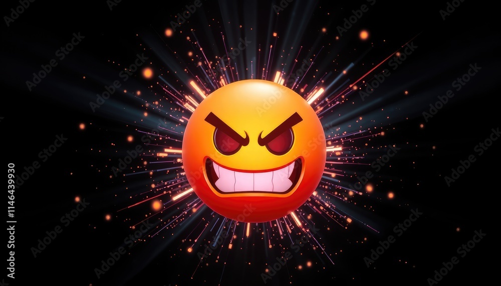 4K HD Wallpapers Angry Emoji Surrounded By A Digital Explosion ...