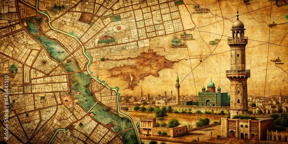 Baghdad Old City Soviet Military Map - Vintage Cartography, Iraqi ...