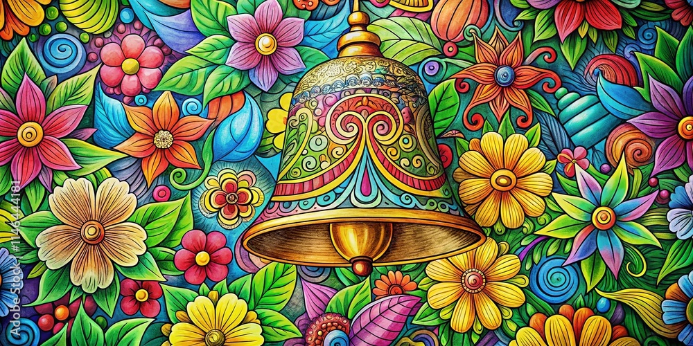 Bell Coloring Page: Printable Bell Shaped Coloring Book Pages for Kids ...