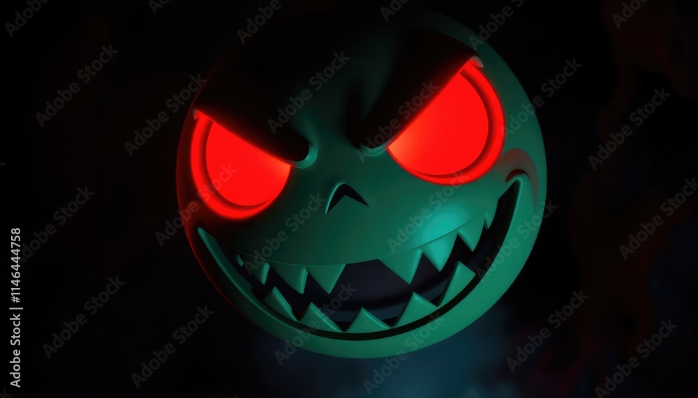 4K HD Wallpapers Angry Emoji With Glowing Red Eyes And Sharp Teeth ...