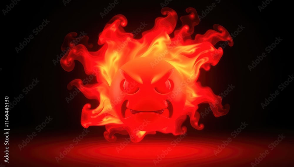 4K HD Wallpapers Angry Emoji Engulfed In A Burst Of Glowing Red Steam ...