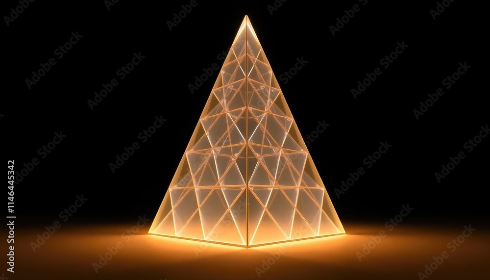4K HD Wallpapers Illuminated Geometric Pyramid Standing Alone In The ...
