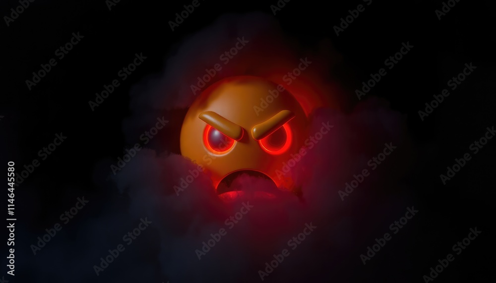 Стоковая иллюстрация «4K HD Wallpapers Angry Emoji Enveloped In Dark ...