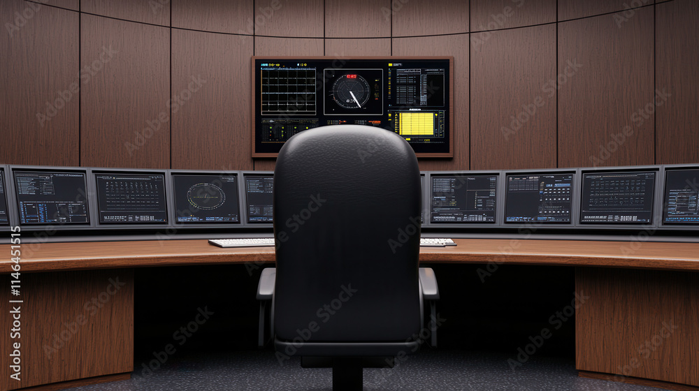 Conveyor belt airport automation system. A modern control room ...