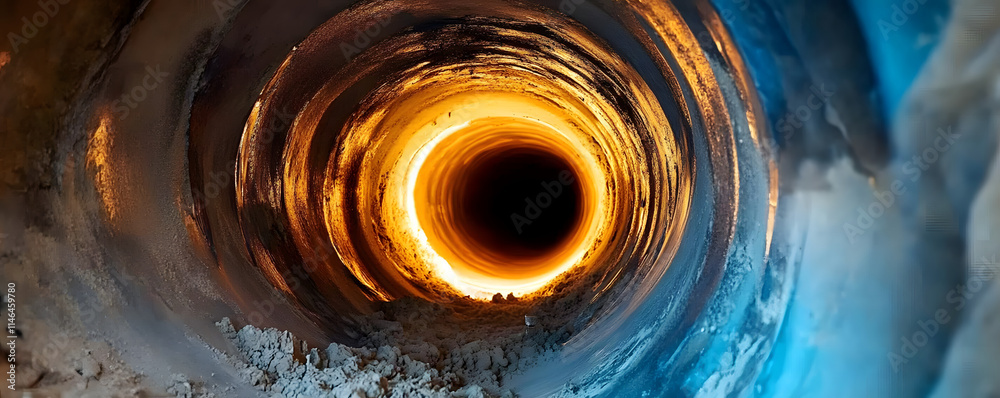 Underground Pipe Liner Curing Process - Realistic Cross-Section View ...