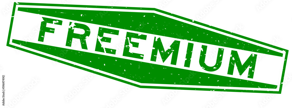 Grunge green freemium word hexagon rubber seal stamp on white background Stock Vector | Adobe Stock