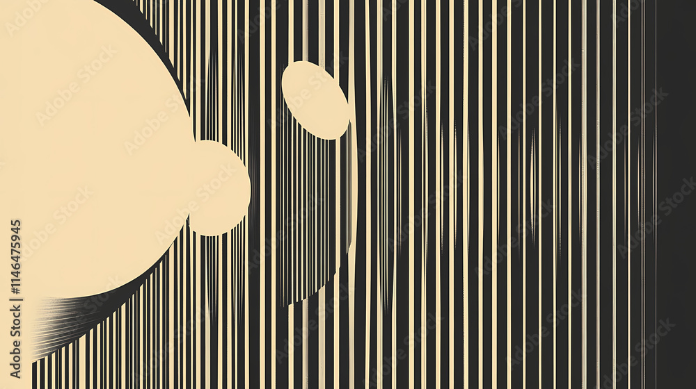 Vertical lines intersected by elliptical shapes in regular spacing ...