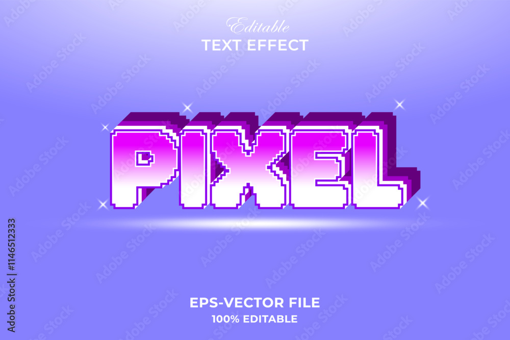 gradient text effect pixel editable font Stock Vector | Adobe Stock