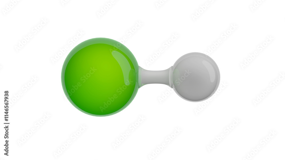 Stock-Illustration „Molecule of Hydrochloric Acid. Molecular formula ...