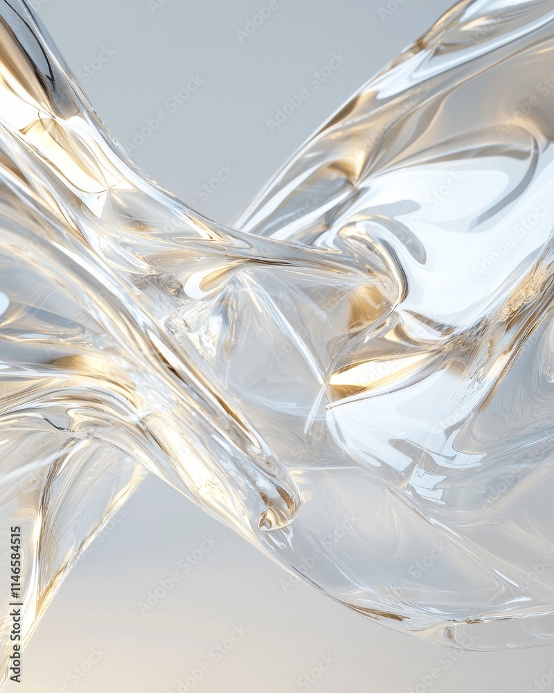 Fluidlike transparent structure morphing into artistic form studio ...