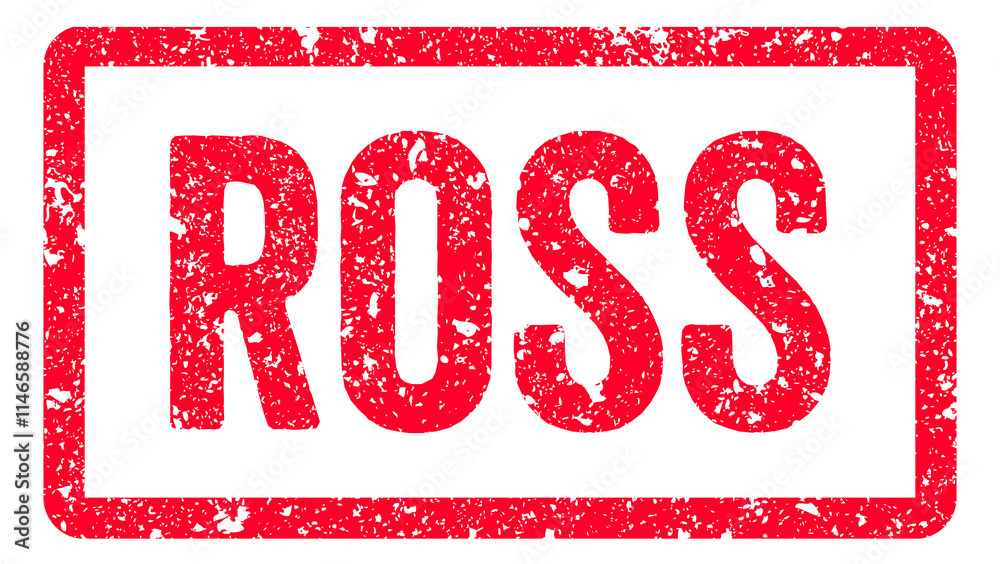 Ross Stamp Transparent Seal, Red Grunge Ross Word Rubber Stamp Seal ...