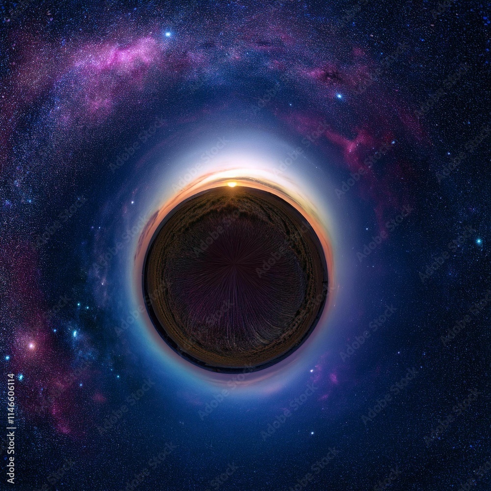 360 degree equirectangular projection space background with nebula and ...