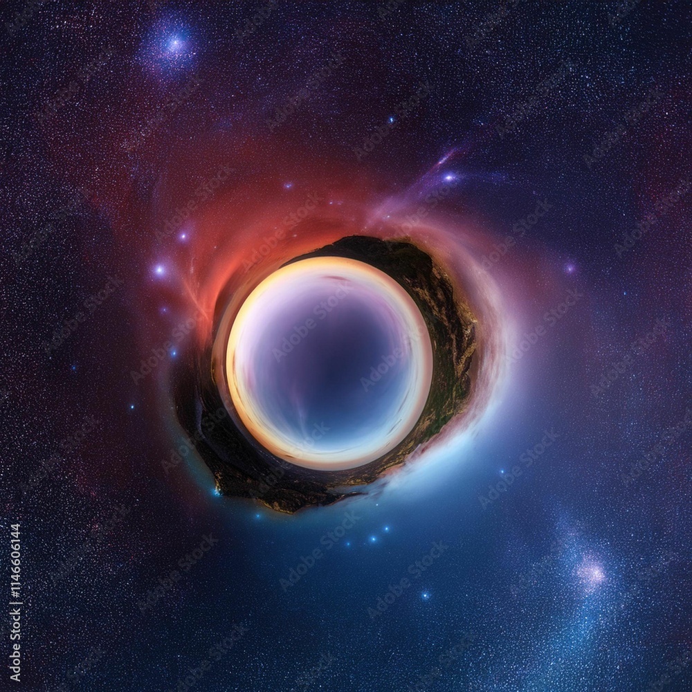 360 degree equirectangular projection space background with nebula and ...