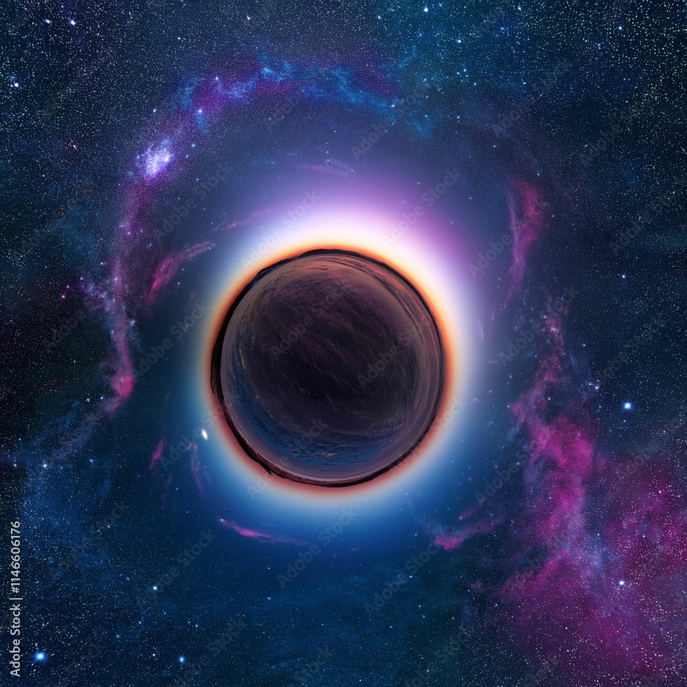 360 degree equirectangular projection space background with nebula and ...