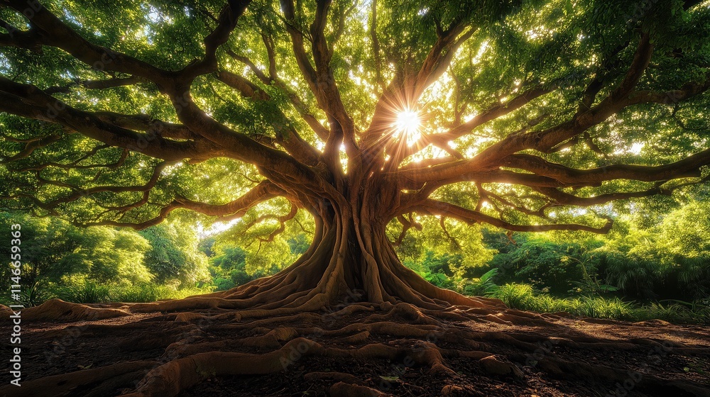 Ancient Tree of Life: A colossal tree with sprawling branches ...