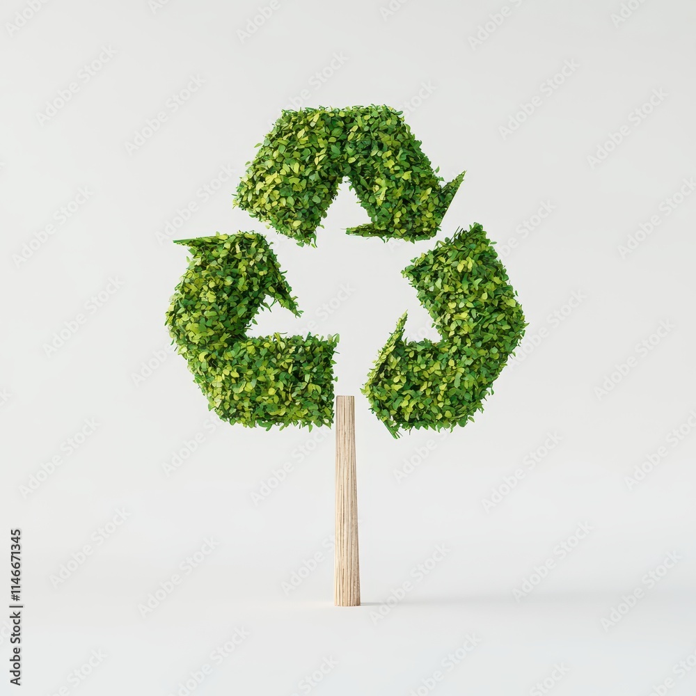 Carbon neutral sustainability and reduction. A green tree shaped like a ...