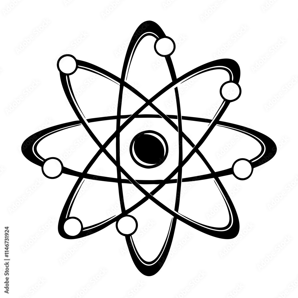 Atomic Structure Vector Illustration of Atom Symbol for Science ...
