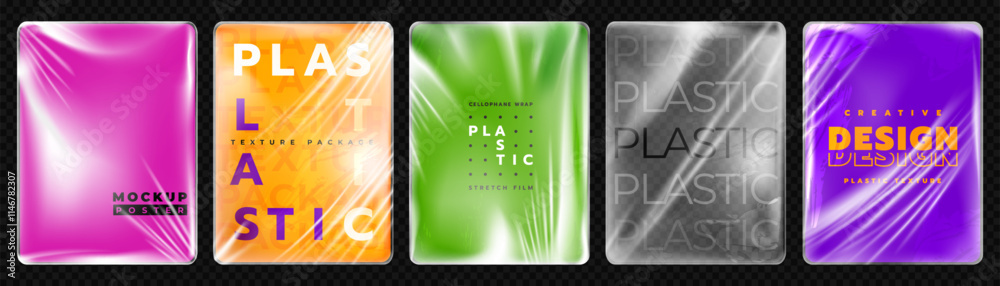 Plastic texture package. Transparent vinyl bag. Polythene wrapper ...