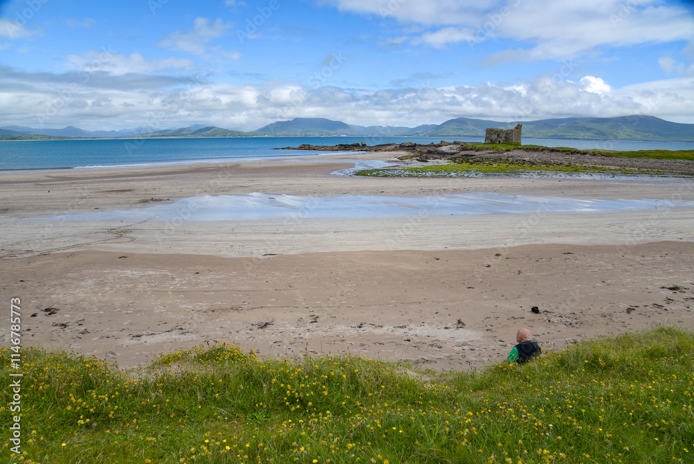 Strand mit Ballinskelligs Castle in Irland Stock Photo | Adobe Stock