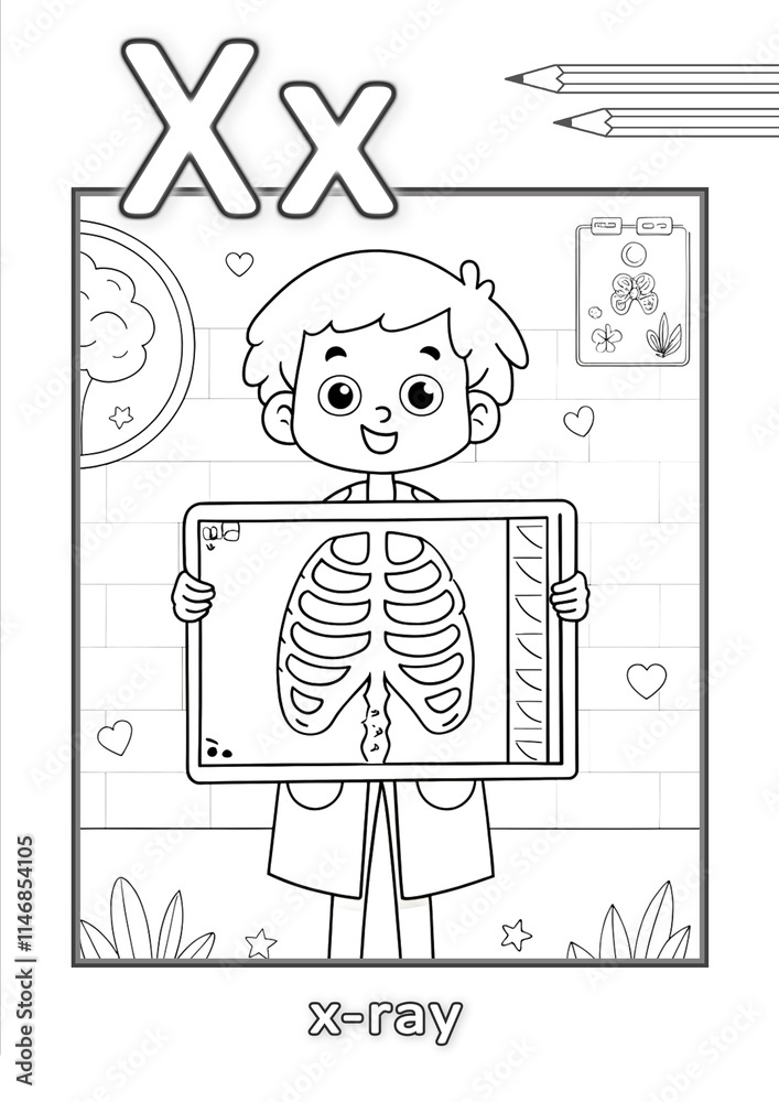 coloring page for children with letters of the English alphabet, letter ...