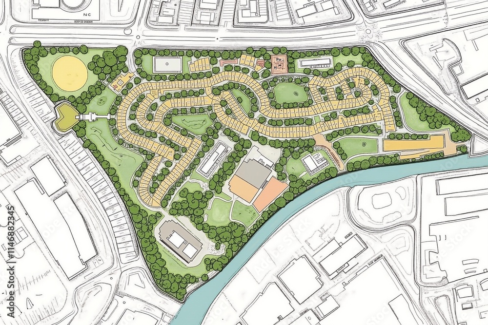 Comprehensive Master Plan Layout for Modern Urban Residential ...