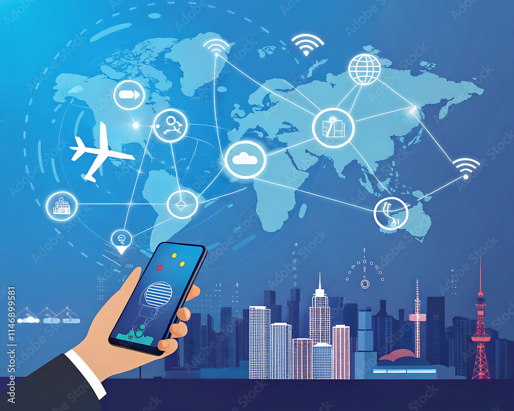 ภาพประกอบ Stock Recraft V3 Raw Digital connectivity, global ...